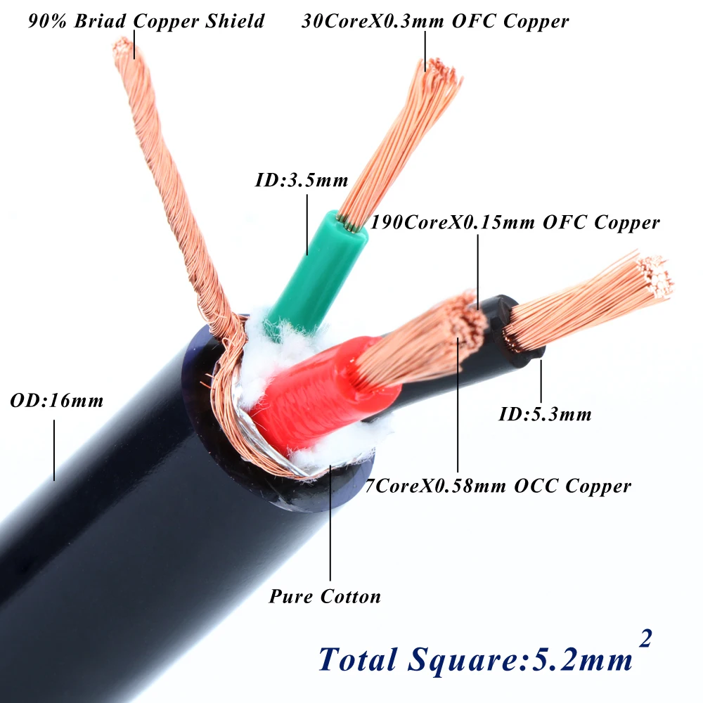 Hi-end-OCC-Single-Crystal-Copper-10AWG-Best-Perfprmance-AC-Power-Cord ...