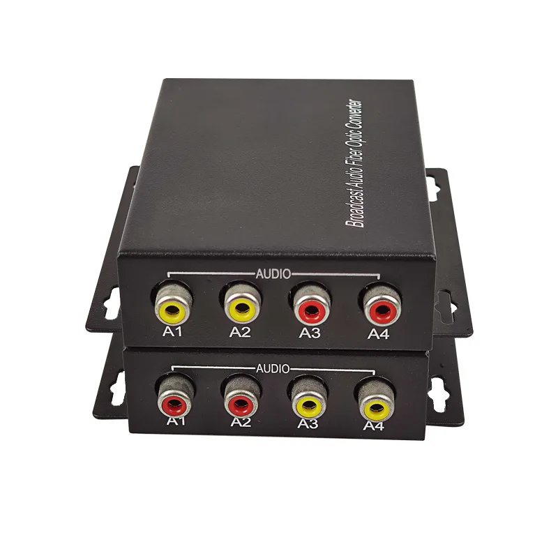 2 Channel Bidi Audio RCA to Fiber optic Extender (Bidirectional) FC SM ...