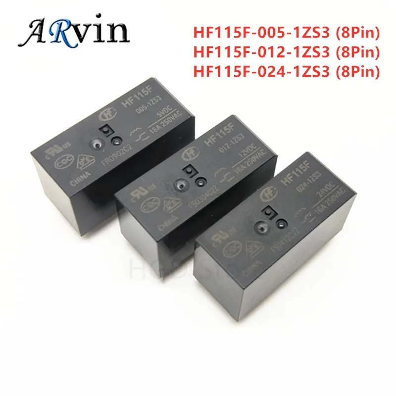 5pcs Relay HF115F-005-1ZS3 HF115F-012-1ZS3 HF115F-024-1ZS3 JQX-115F-005/012/024250V 16A relay 8 ...