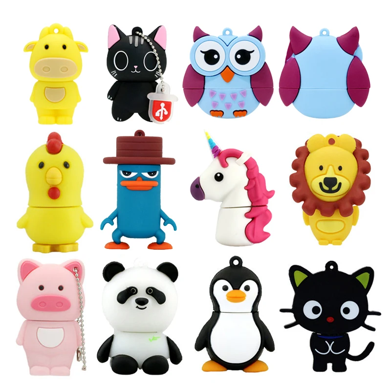 128GB Pendrive USB Flash Drive Animais Dos Desenhos Animados Pen Drive ...
