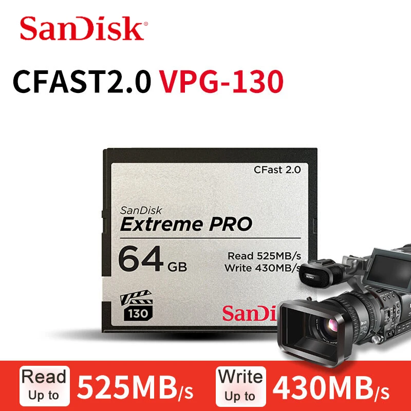 Sandisk Extreme Pro Cfast 2.0 Memory Card 128gb 64gb Cf Card 64 128 Gb 256gb Flash Card Memory ...