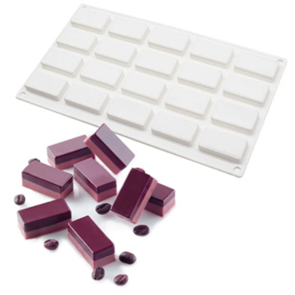 20 Cavity Rectangular Silicone Mold Rectangular Mousse Cake Mold ...