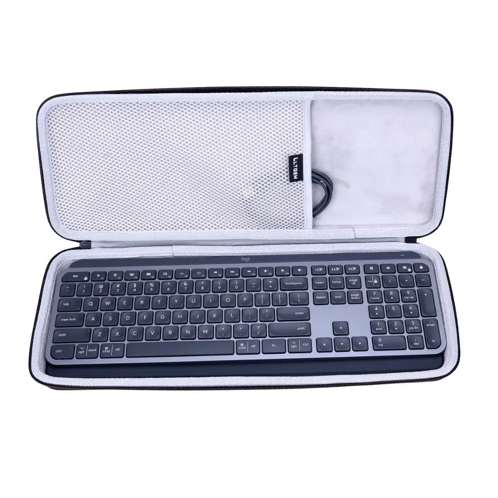 Ltgem estojo rígido de eva para teclado logitech mx, teclado iluminado ...