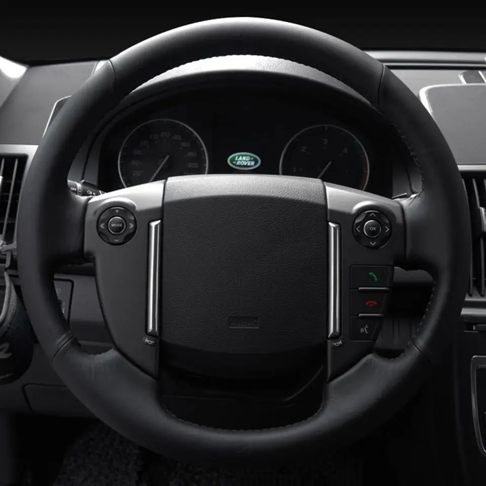 COUVRE-VOLANT,Gray Thread--Housse De Volant De Voiture En Cuir ...
