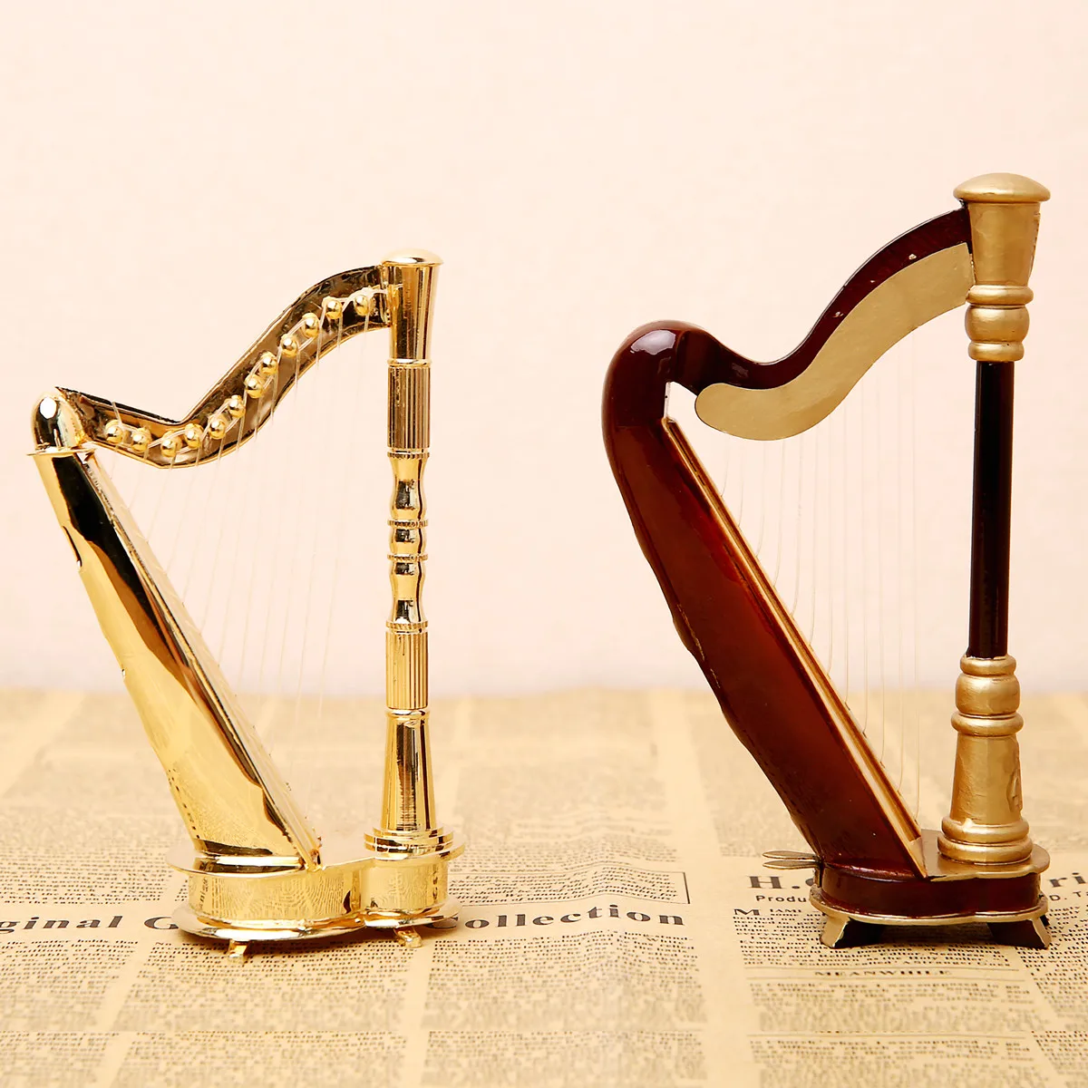 Mini Harp Replica And Gift Box Miniature Harp Model Mini Musical ...