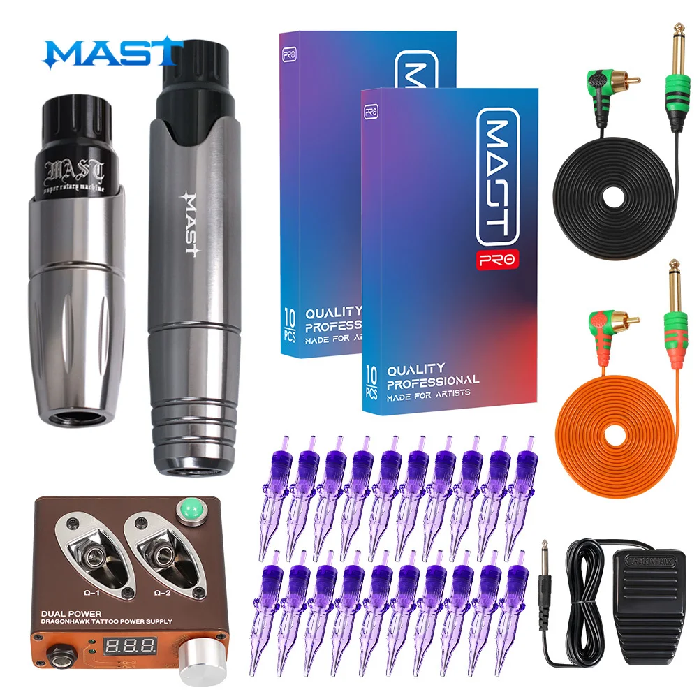 Doppel Mast Tattoo Rotary Maschine Stifte Kit Permanent Make Up ...