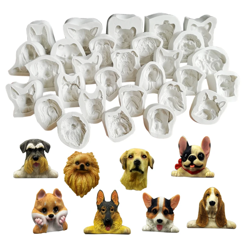 29-Styles-Large-Puppy-Dog-UV-Resin-Silicone-Soap-Face-Mold-Epoxy-Icing ...
