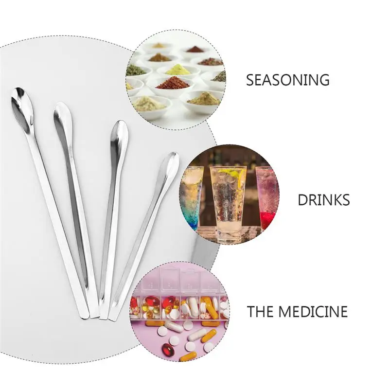 12 Pcs Stainless Steel Sampling Spoon Spatula Micro Scoop Medicine 新規購入