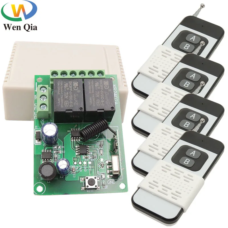 Transmissor-sem-fio-de-longo-alcance-433MHz-1000m-DC-6-30V-2CH-Receptor ...