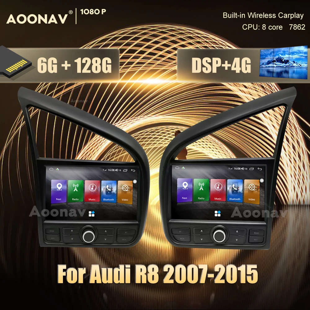 2 din Android 10.0 car radio For Audi R8 2007-2015 car stereo auto ...