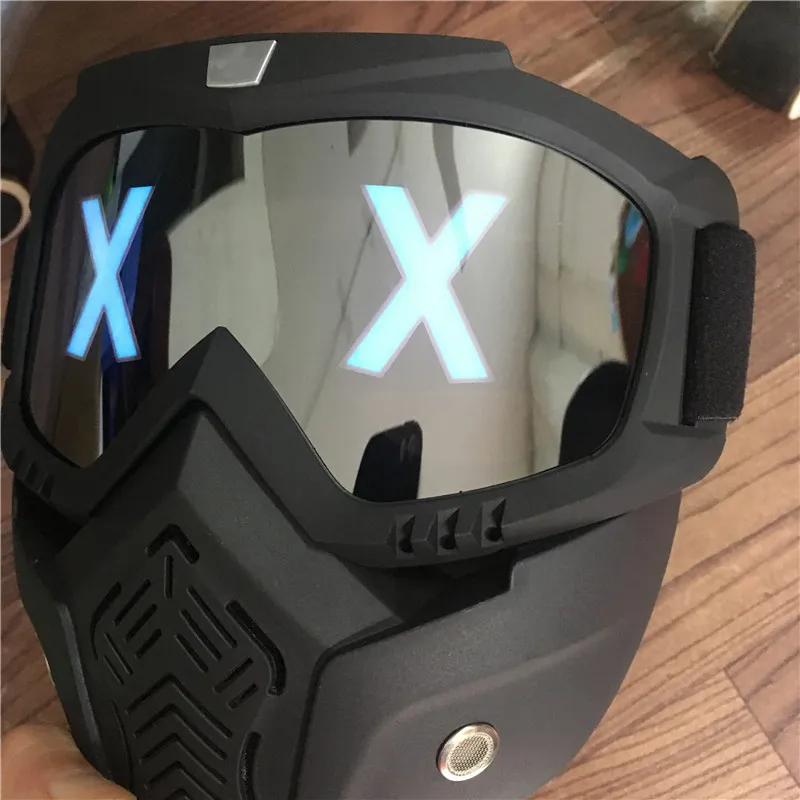 LED Half Face X Glowing Eyes DIY Lights Cosplay Mask - AllCosplay.com