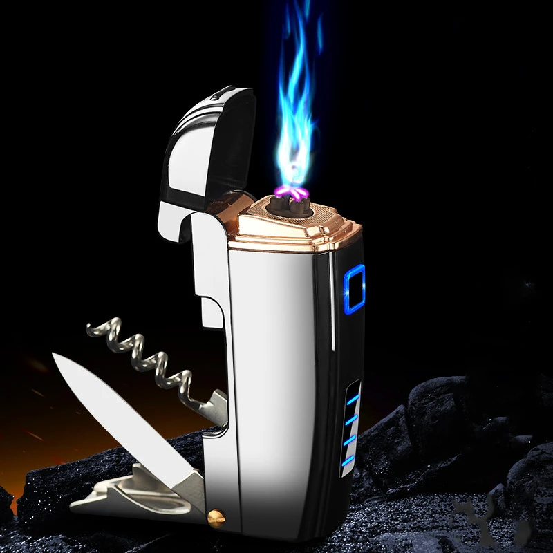 Mechero de plasma a prueba de viento, doble arco, electrónico, USB ...