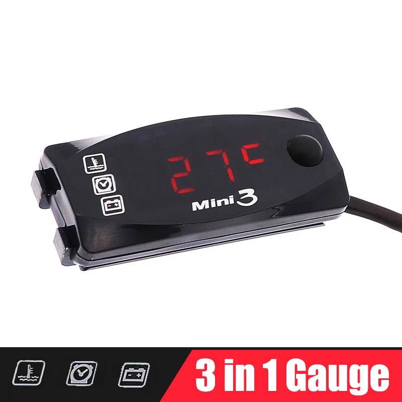 Universal Motorcycle Multi-function Mini 3 Digital Air Temperature ...