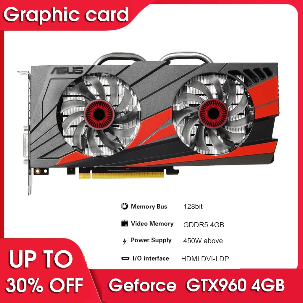 Placa gráfica gtx950 2gb gtx 960 2gb gtx 960 4gb 1050 ti 750 ti 2gb 4gb ...