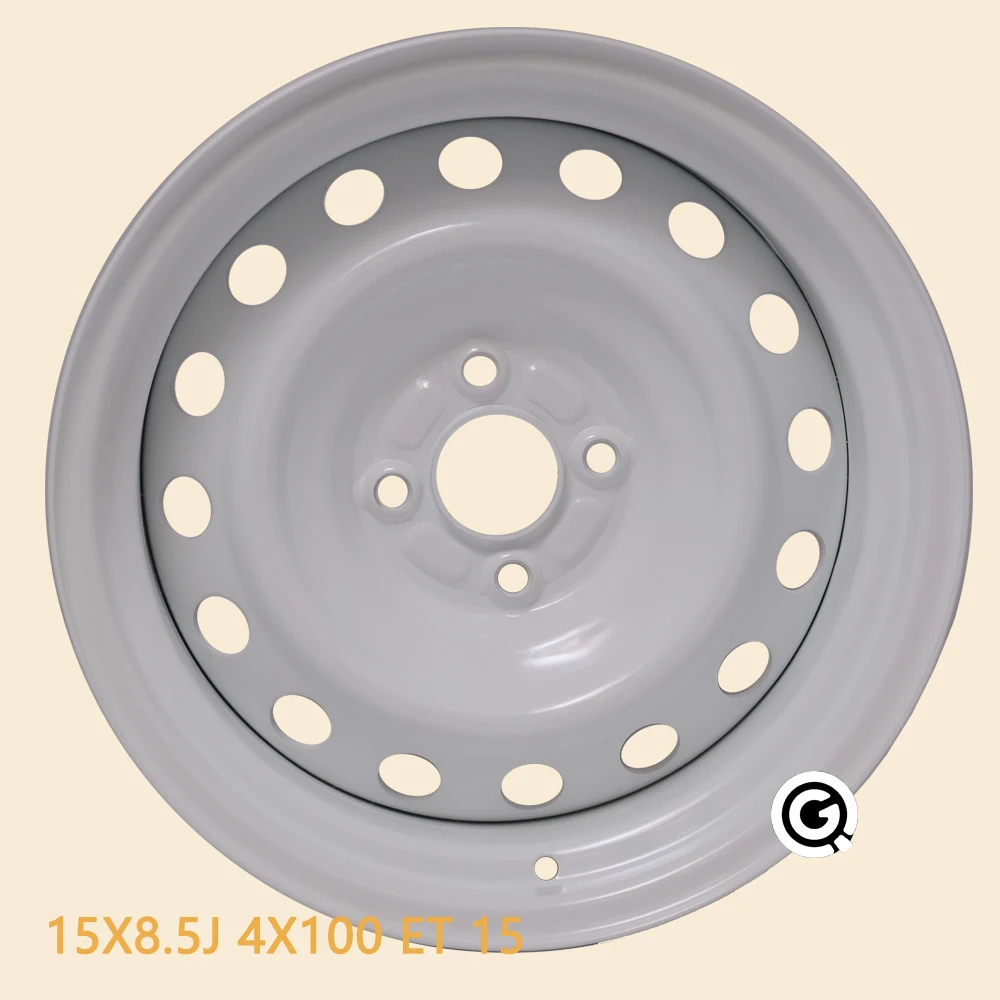 15inch steel wheels 4 holes 4x100 MK2 rims offset 15 deep lip white