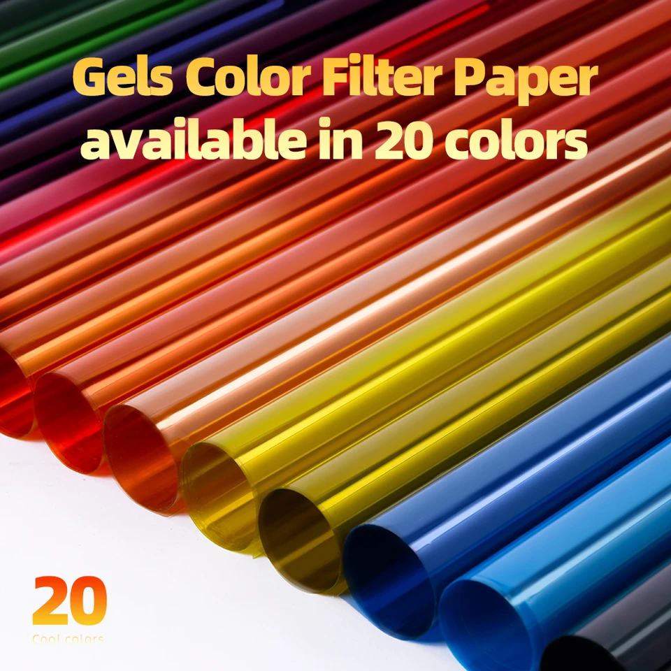 Light Filter 20-Pack A4 Color Correction Gels - 10 Vibrant Colors For ...
