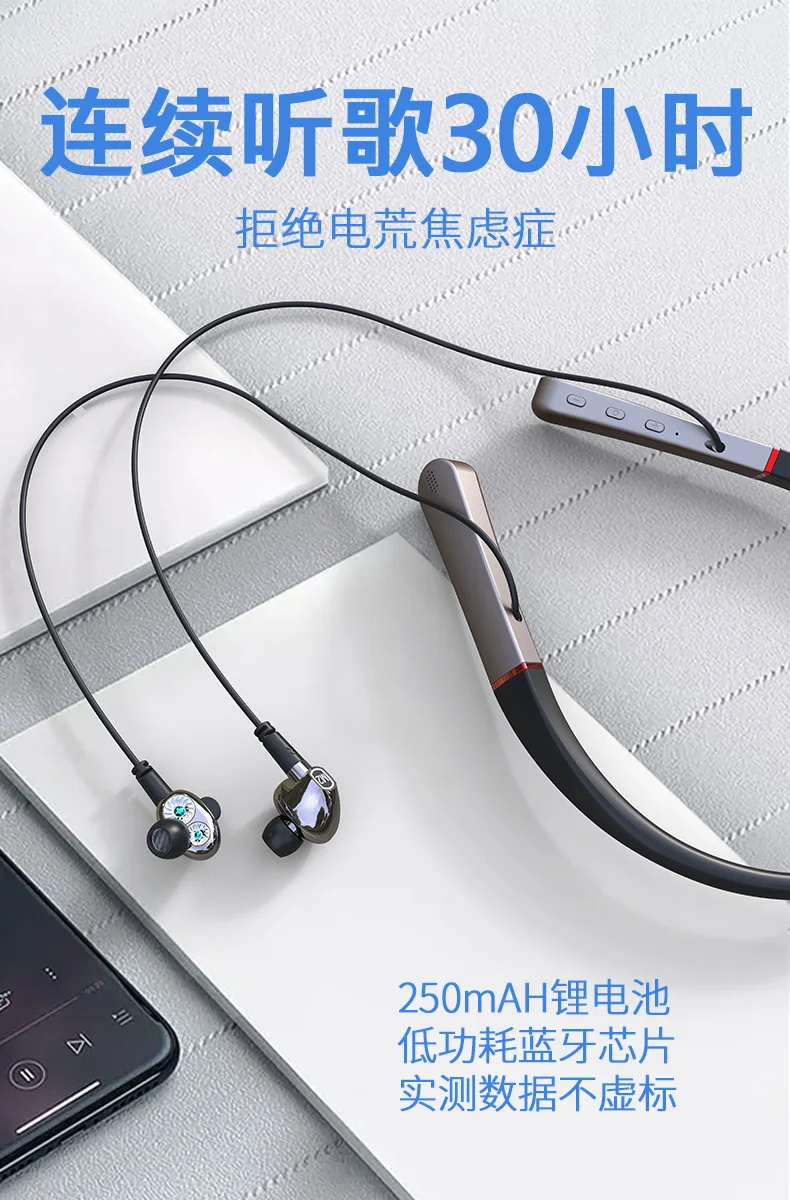 Беспроводные наушники Bluetooth 5,0 спортивные наушники-вкладыши Hifi ...