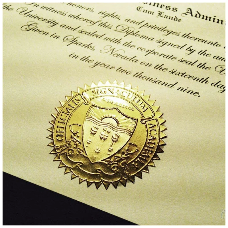 Certificate Gold Seal