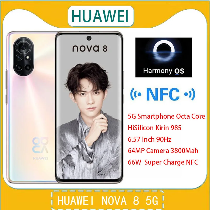 Huawei teléfono inteligente Nova 8 5G, Smartphone con Octa Core, HiSilicon, Kirin 985, 6,57 ...