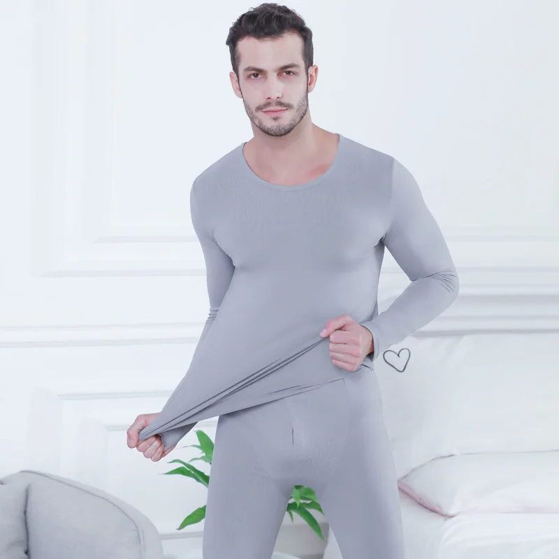 Men's Thermal underwear suit elastic ultra-thin long johns thermo ...