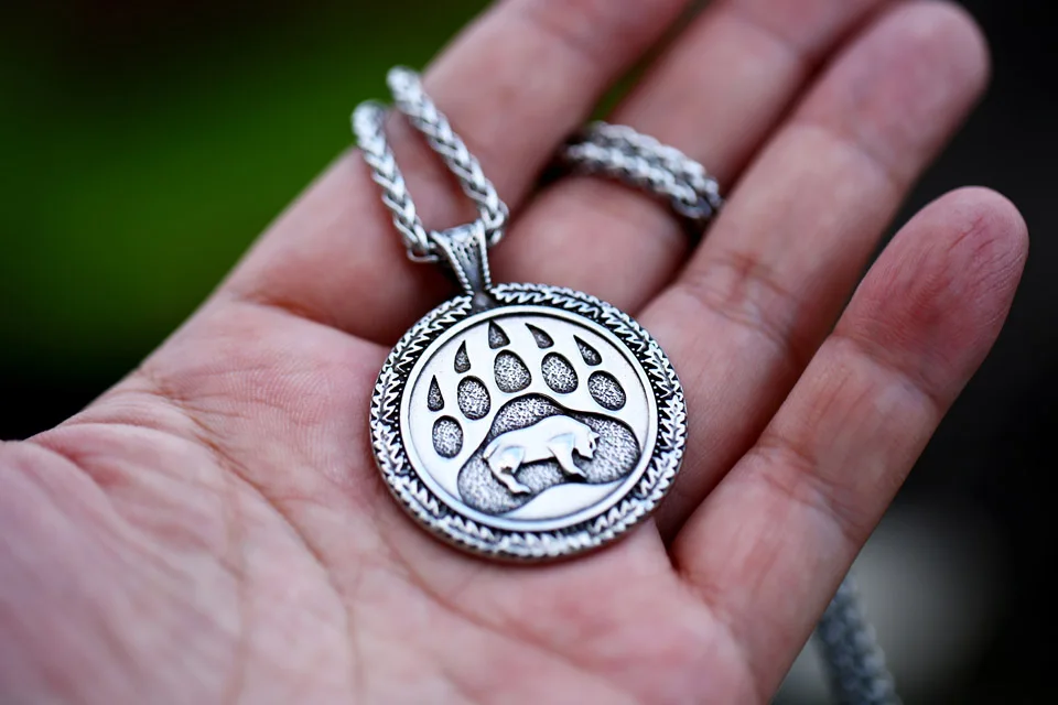 Viking Bear Claw Necklace Pendant Nordic Bear Amulet Pendant Fashionab ...