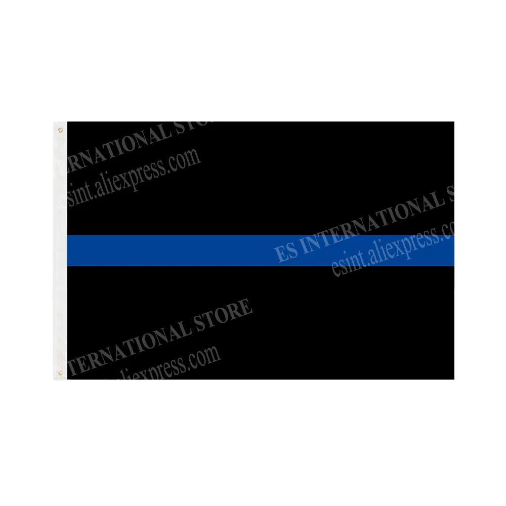 Thin Blue Line Flag 90 X 150cm 3 X 5ft Custom Banner Metal Holes ...