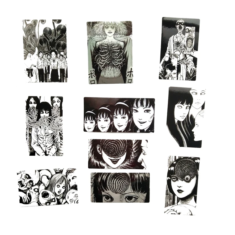 10PCS Japanese Horror Anime Tomie Stickers For Laptop Skateboard ...