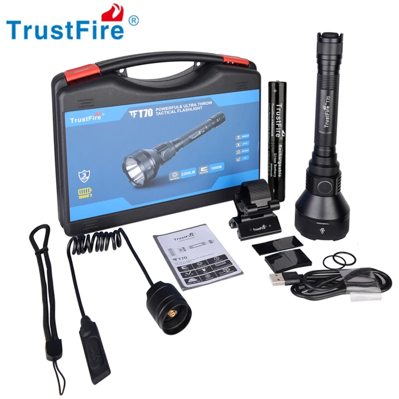 TrustFire T70 Outdoor Torch Kit XHP 35HI 2300 Lumens Range 1000mIPX8 ...