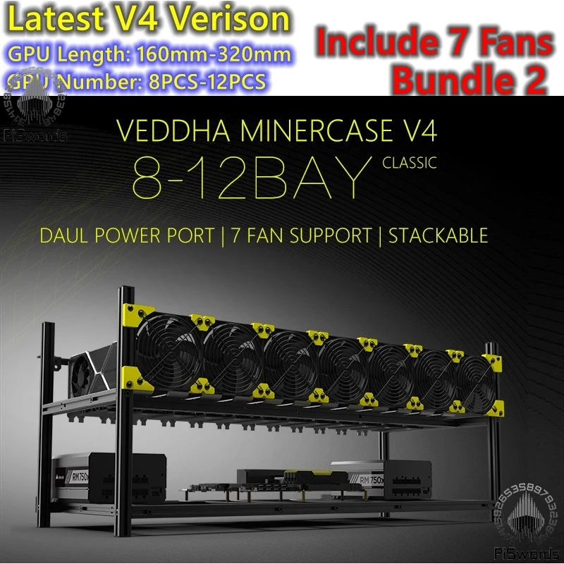 8 Gpu Aluminum Stackable Open Air Miner Mining Rig Bitcoin Case ...