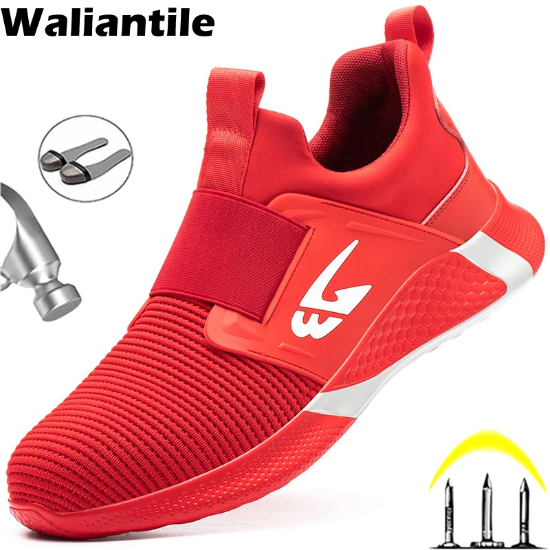 Waliantile Summer Safety Work Shoes For Men Women Anti-smashing Steel ...