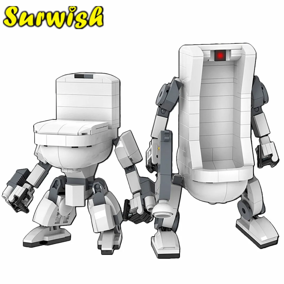 350pcs Creative Closestool Toilet Mecha Bricks Small Particle Diy ...