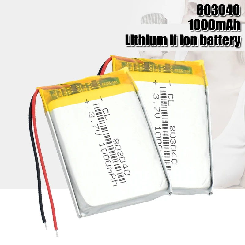 Lithium Battery 803040 | Rechargeable Batteries - 3.7v 1000mah 803040 ...