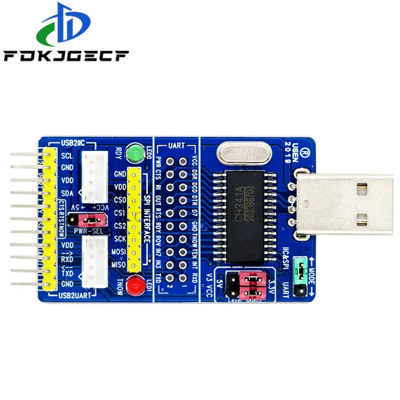ALL IN 1 CH341A USB to SPI I2C IIC UART TTL ISP Serial Adapter Module EPP/MEM Converter For ...