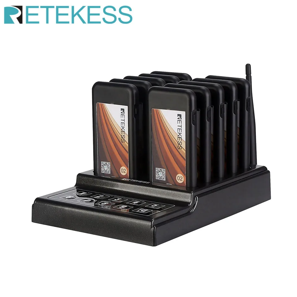Retekess TD174 Restaurant Pager 10 Coaster Vibrator Buzzers Small Size ...