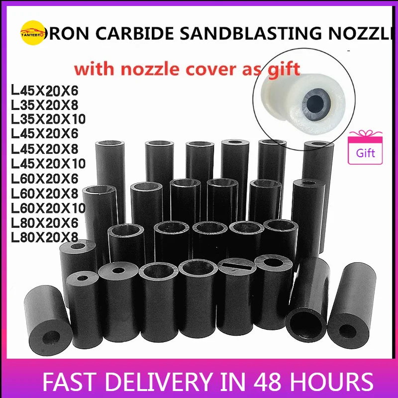Sandblasting Boron Carbide Nozzle Tip Diameter 3-10mm Length 35-80mm ...