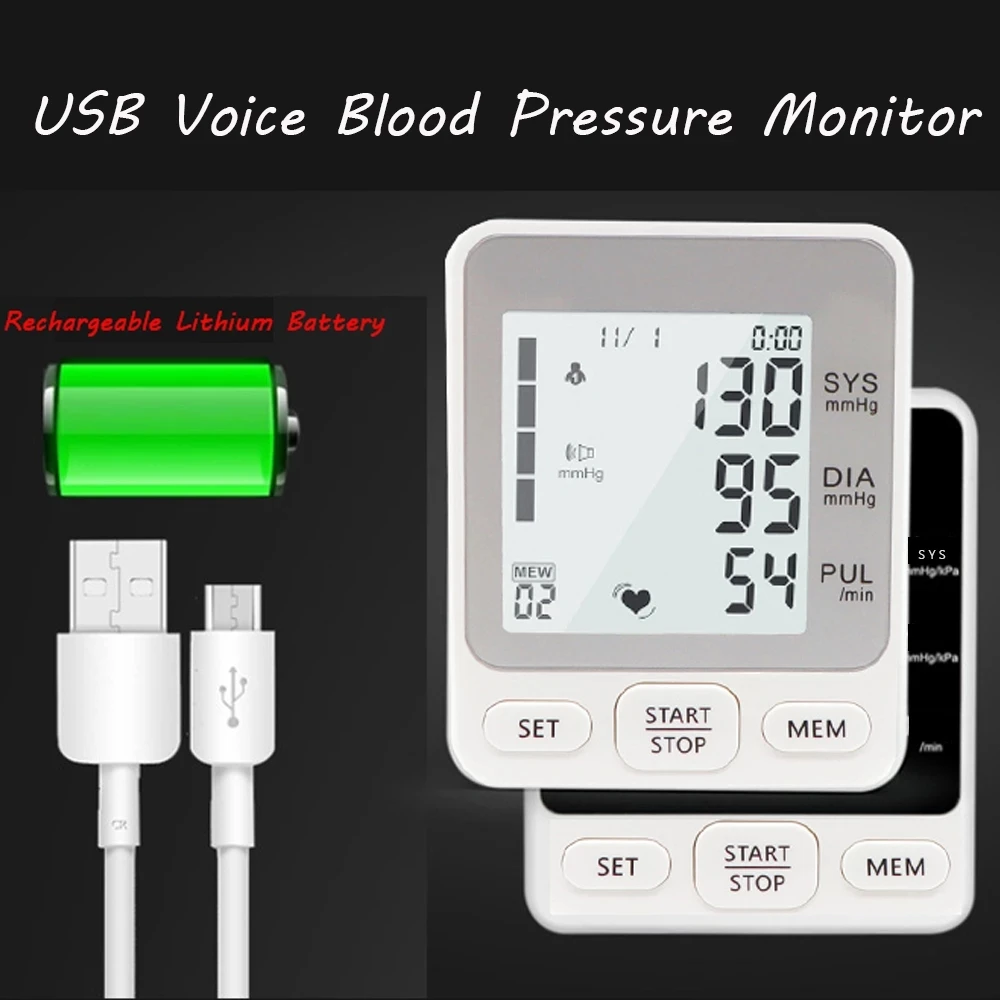 Usb Voice Digital Wrist Blood Pressure Monitor Automatic Tonometer ...