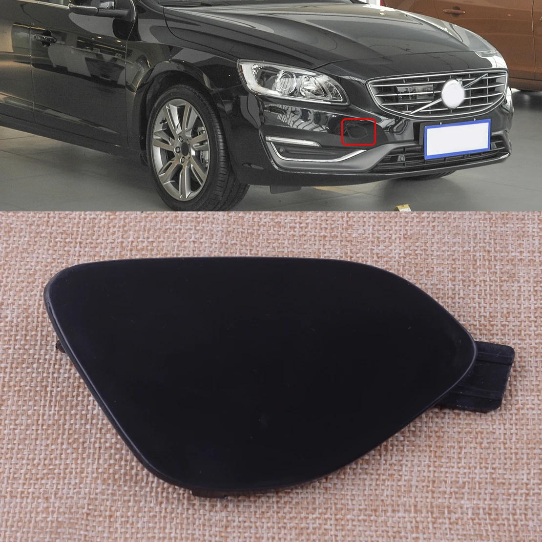 CITALL-31323839-Unpainted-Front-Bumper-Tow-Eye-Hook-Cover-Cap-Lid-Fit ...
