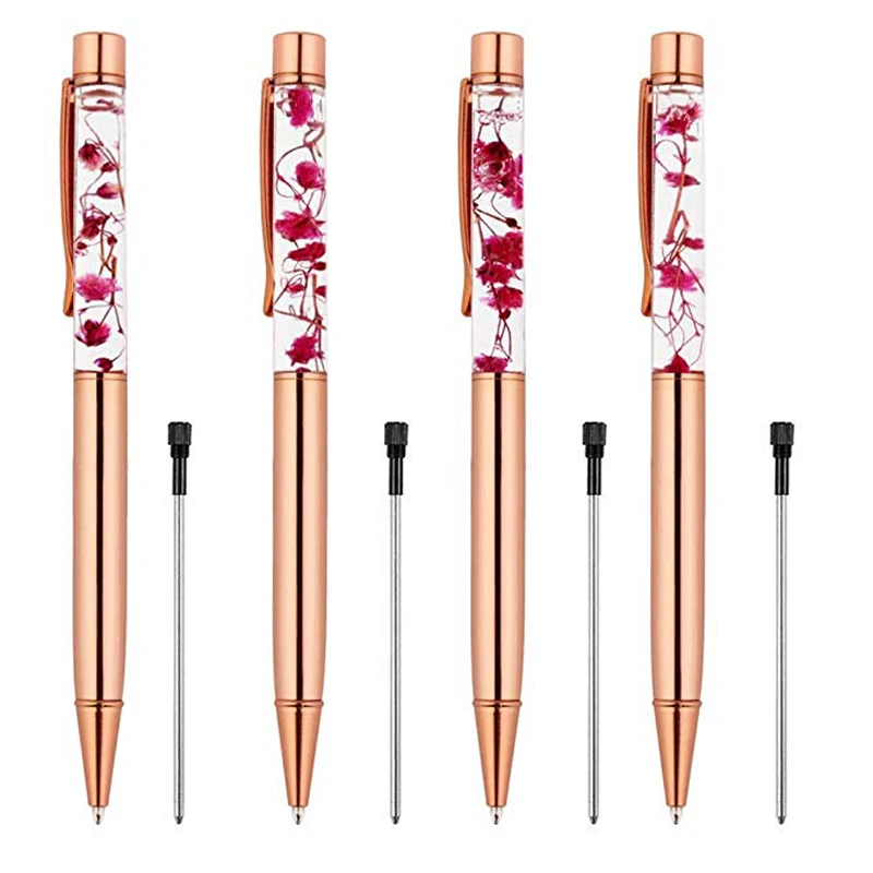 Rose Gold Pen Crystal Gradient Ball Pens Exquisite Creative Luxury High ...
