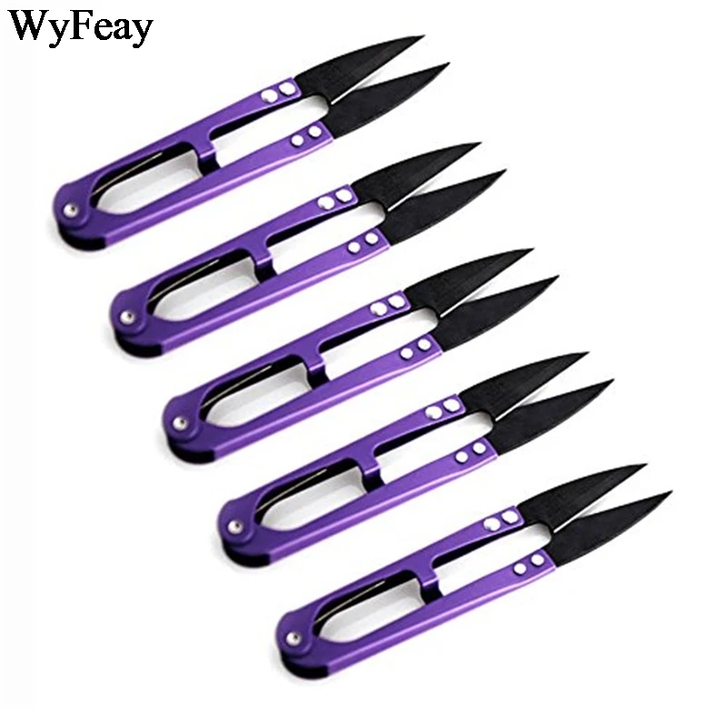 5Pcs/Lot Thread Scissors U Sewing Spring Embroidery Thrum yarn scissors ...