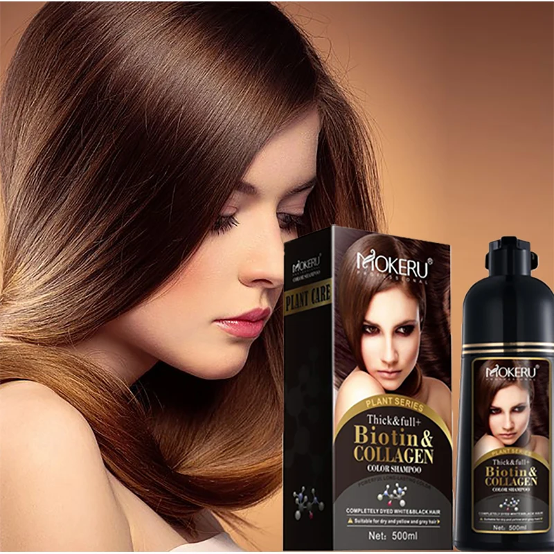 Dropshipping Mokeru 500ml Easy Coloring Dye Organic Collagen Black Dark ...