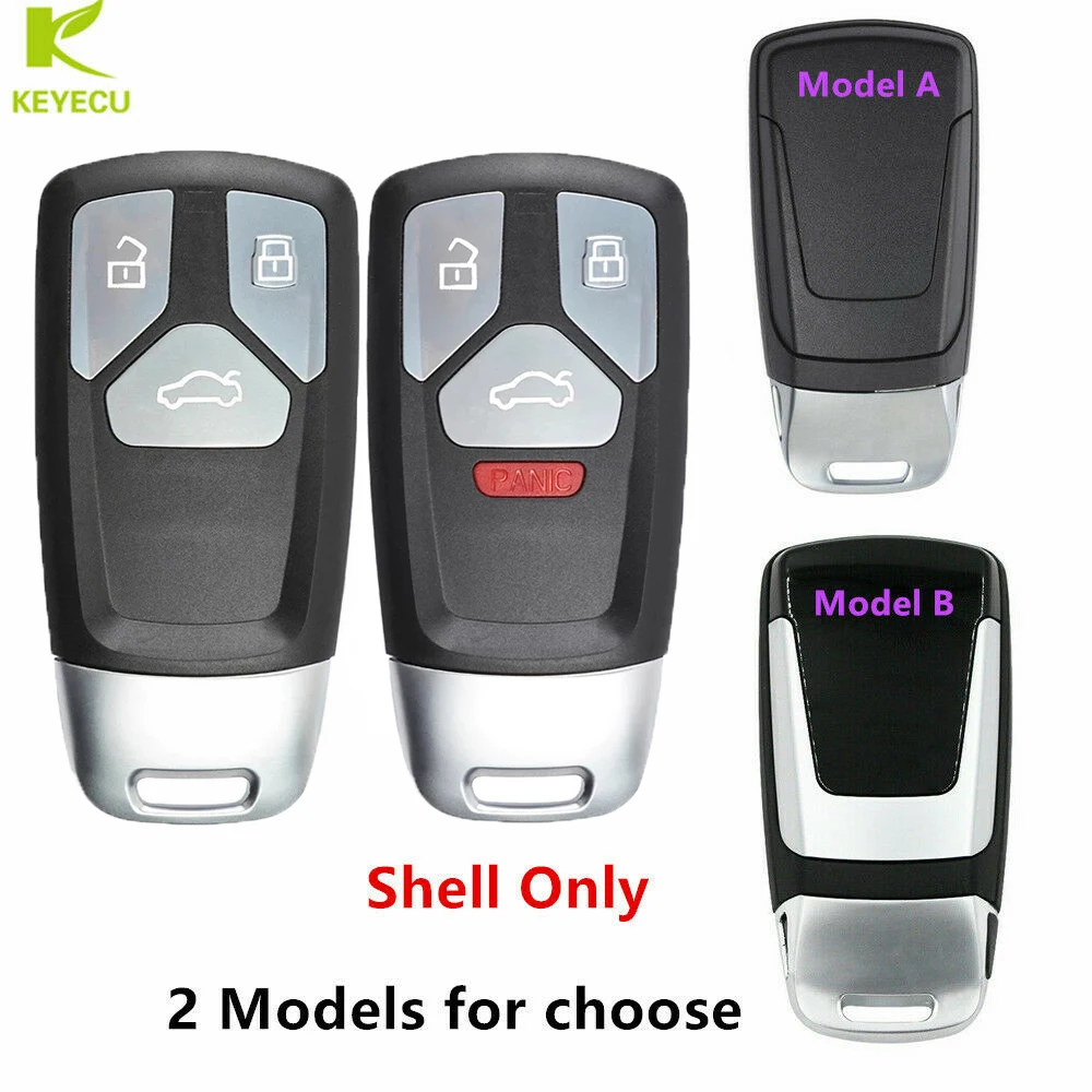 Keyecu Replacement Smart Remote Key Shell Fob 3/4 Buttons For Audi Tt ...