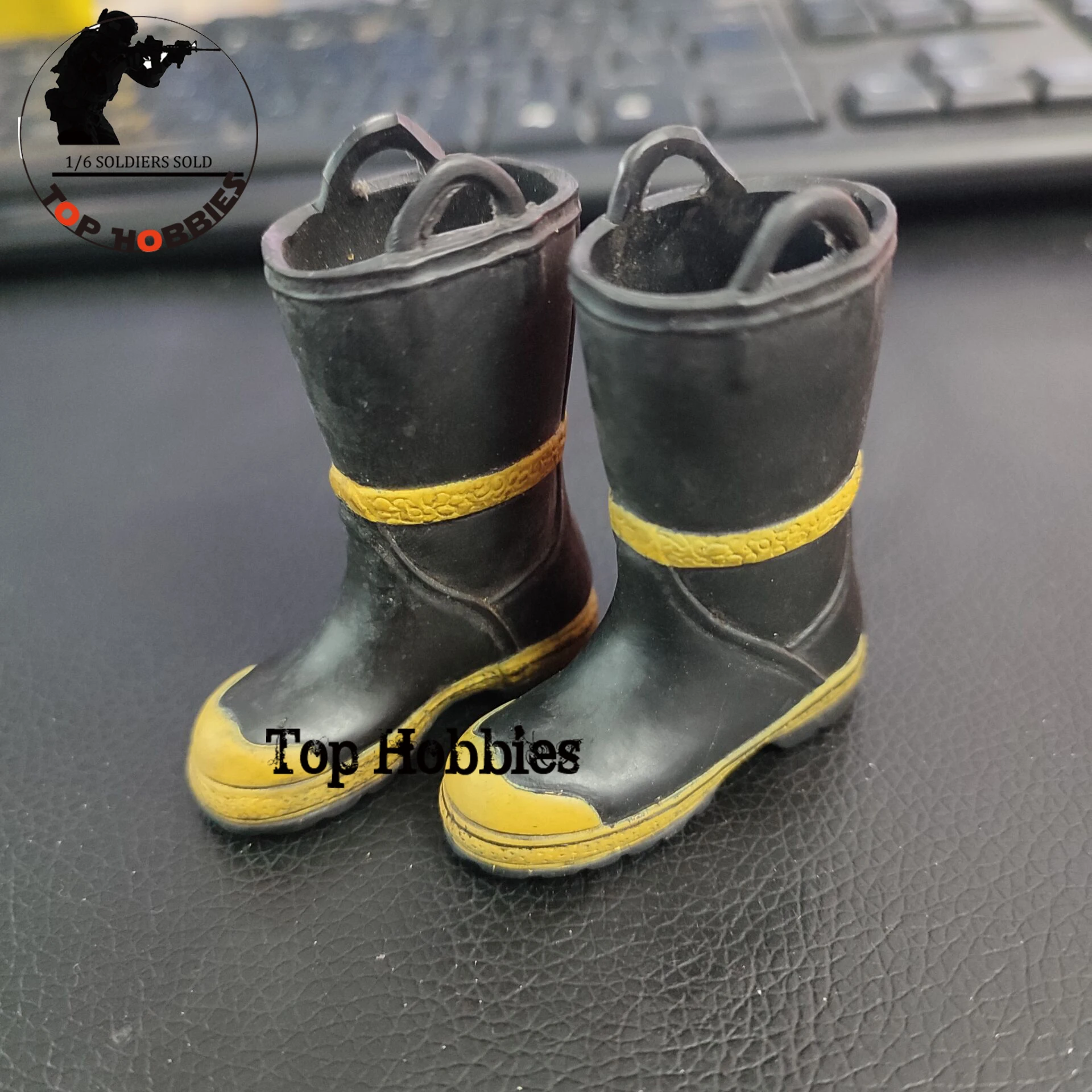 Botas de fuego a escala 1/6 para bombero, zapatos de seguridad ...
