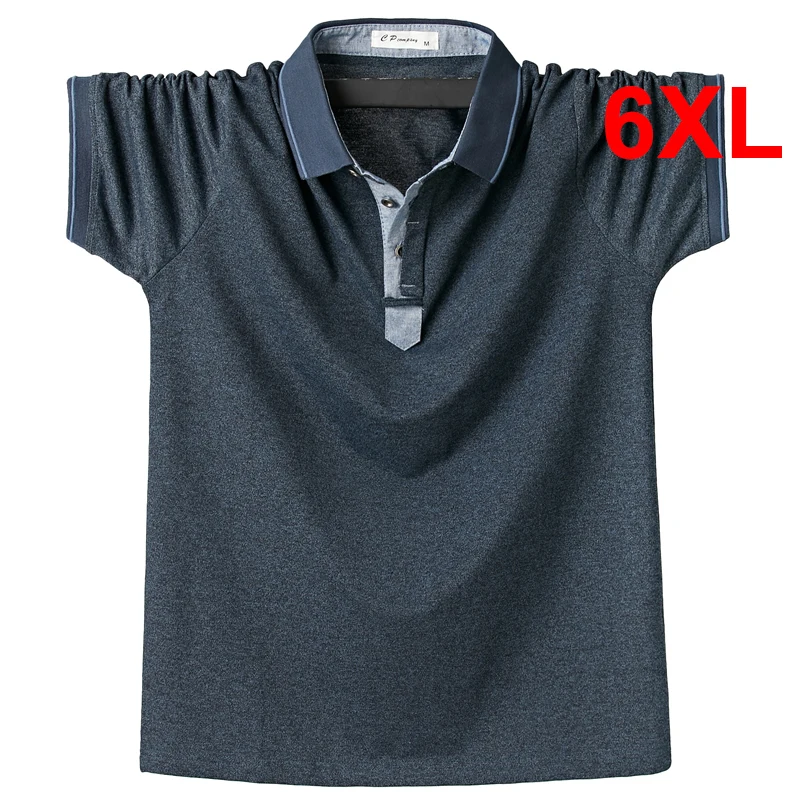 Camisa polo masculina grande tamanho dos homens verão polo camisas de manga curta casual moda ...