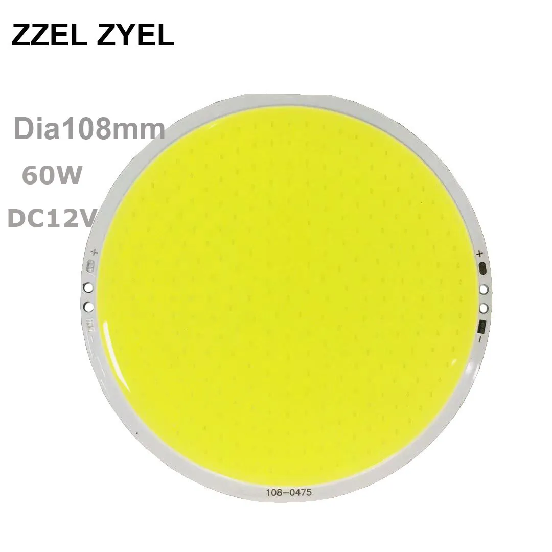 ZZELZYEL DC12V 60W High Brightness COB LED MODULES DIA108mm Cool White ...