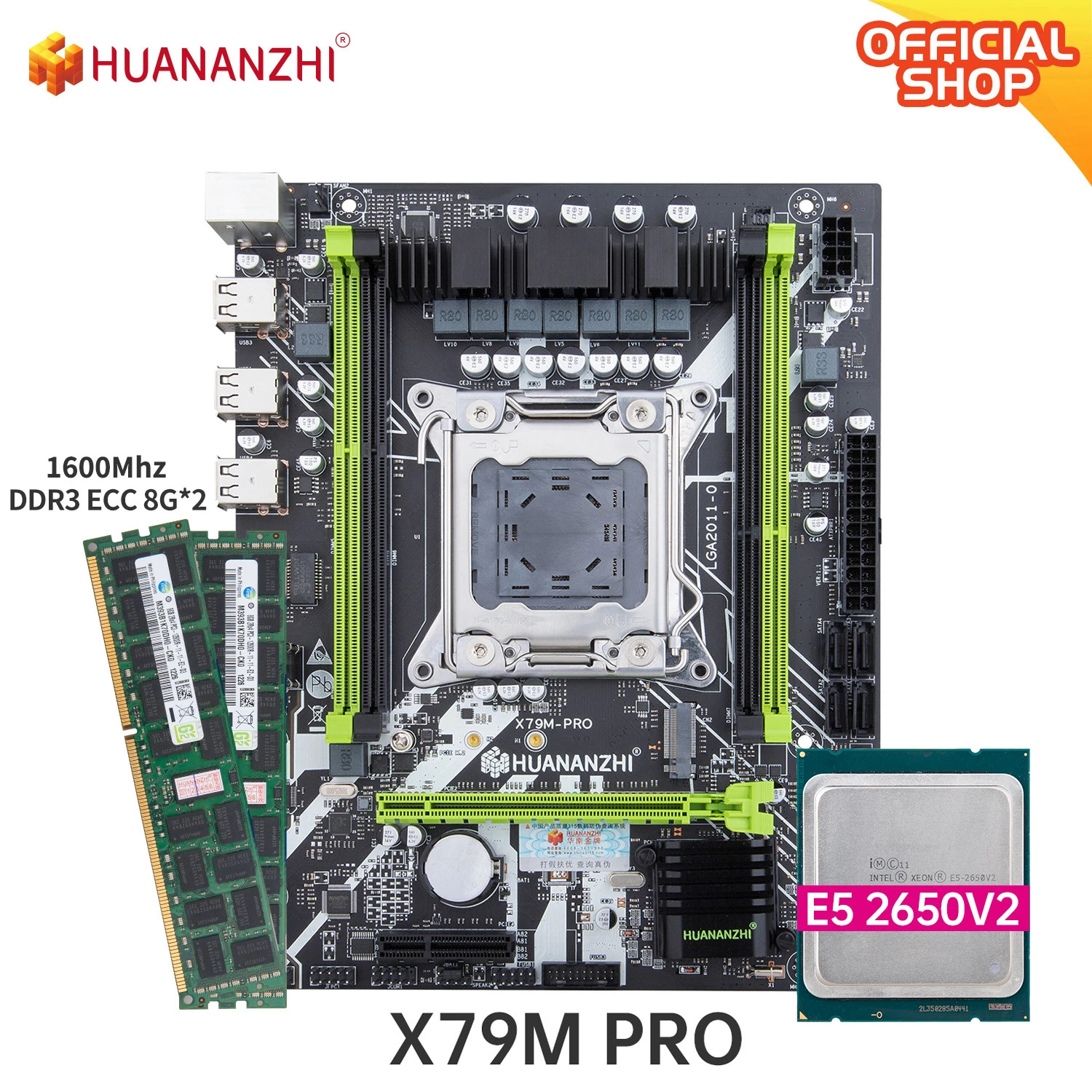 Huananzhi X79 M Pro Motherboard With Intel Xeon E5 2650 V2 With 2*8gb ...