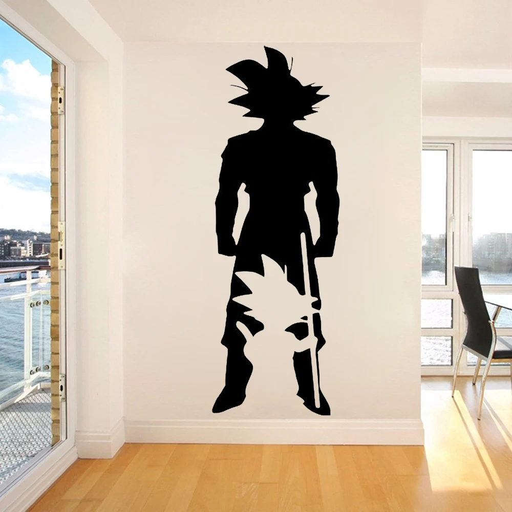 Anime-Wall-Sticker-Silhouette-Manga-Vinyl-Wall-Decal-Home-Boys-Bedroom ...