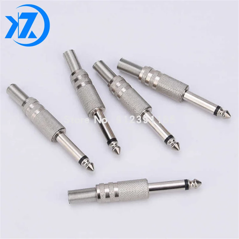 2pcs 6.35mm / 6.5mm 2Pole Mono Amplifier Plug 6.35 / 6.5 Metal ...