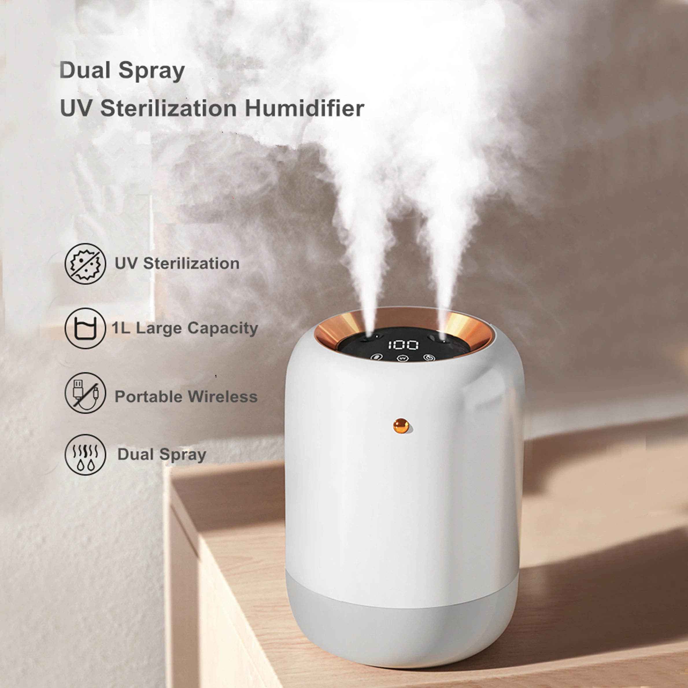 1000ml Dual Nozzle Humi Difier Aroma Diffuser Usb green _b 【18％OFF】
