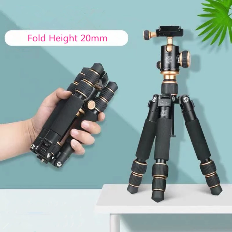 QZSD Q166 Portable Aluminum Mini Table Tripod With Ball Head Quick ...