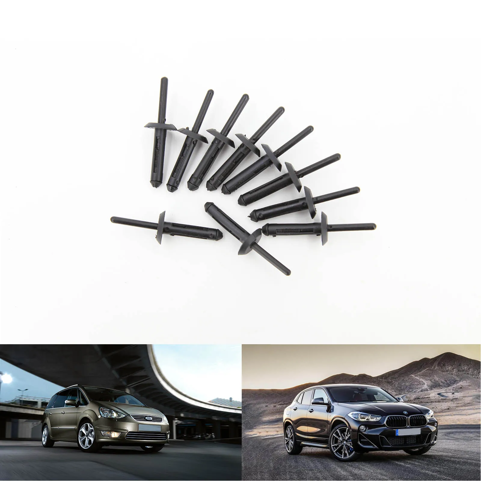 40pcs Black Plastic Fastener Blind Rivets Head Break Mandrel Blind Nail ...